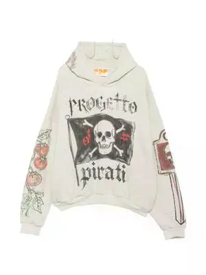 PDF Graphic-print Drawstring Hoodie