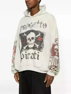 PDF Graphic-print Drawstring Hoodie