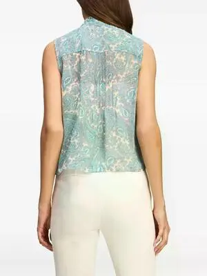 Cinq À Sept Hendrix Paisley-print Pussy-bow Top