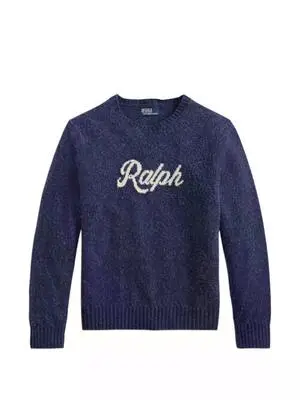Polo Ralph Lauren Logo-intarsia Crew-neck Sweater - Blue