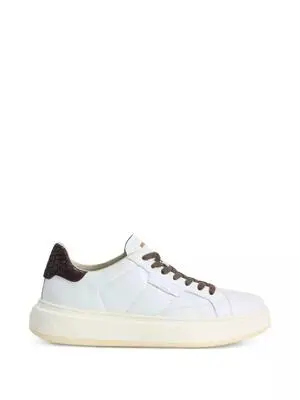 Woolrich Arrow Crocodile-patch Leather Sneakers - White