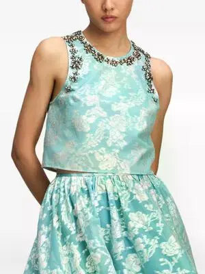 Cinq À Sept Barbara Crystal-embellished Jacquard Top