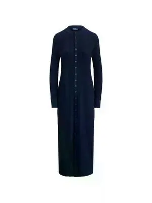 Polo Ralph Lauren Waffle Knit Cotton Maxi Dress - Blue
