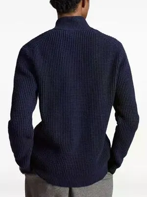 Polo Ralph Lauren Waffle Knit Quarter-zip Sweater - Blue