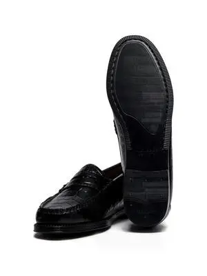 G.H.BASS Crocodile-effect Leather Loafers