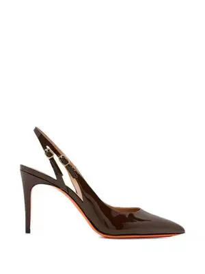 Santoni Pointed-toe Slingback Pumps - Brown