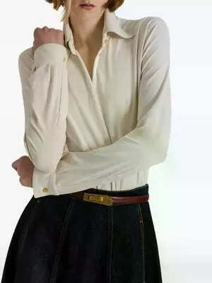 Alberta Ferretti Wrap-style Long-sleeve Blouse