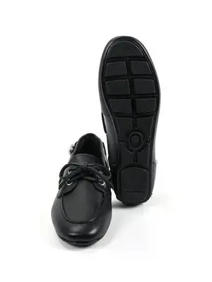 Karl Lagerfeld Pearl-embellished Lace-up Loafers - Black