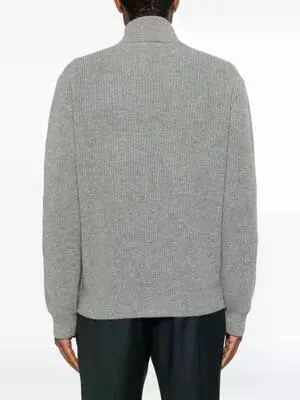 Canali Ribbed Zip-up Cardigan