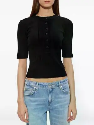 Citizens Of Humanity Nali Ribbed-knit Button-up Top