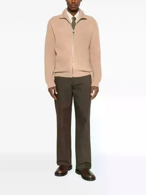 Canali Zip-up Ribbed Sweater