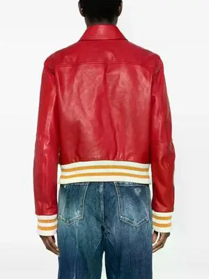 Dsquared2 Varsity Leather Bomber Jacket