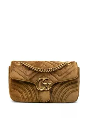 Gucci 2000-2015 Medium Gg Marmont Matelasse Velvet Shoulder Bag