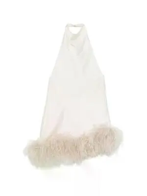THE ARCHIVIA Mia Feather-trimmed Halterneck Dress