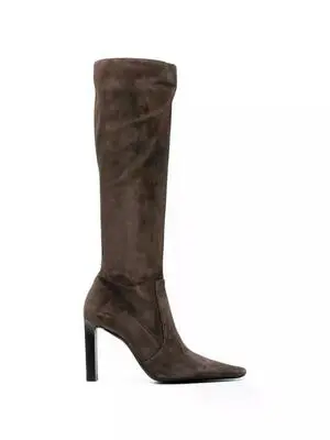 Saint Laurent Francoise Pointed-toe Knee-high Boots - Brown