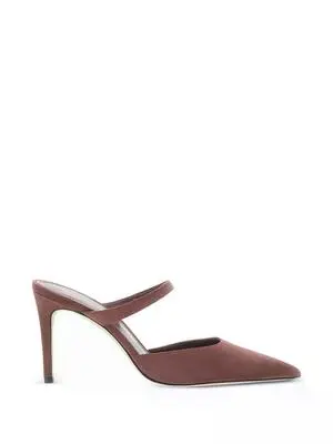 STUART WEITZMAN Pointed-toe Strap Heeled Mules - Brown