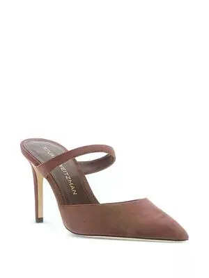 STUART WEITZMAN Pointed-toe Strap Heeled Mules - Brown