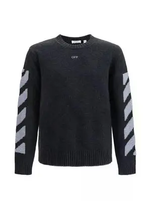 Off-White Diagonals Logo-embroidered Sweater - Grey