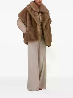 Herno Padded Jacket With Detachable Faux Fur Trim - Neutrals