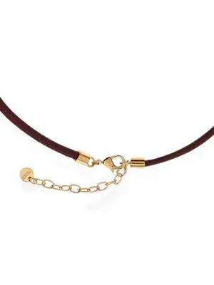 Fendi Ff Logo Leather Bracelet