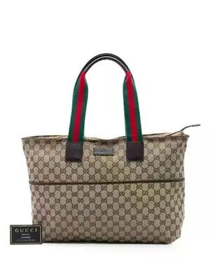 Gucci 2016-2026 Gg Canvas Web Tote Bag - Neutrals