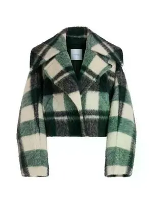 PATOU Checked Belted Cropped Jacket