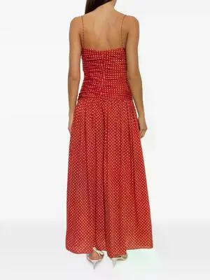 Matteau Polka-dot Ruched Maxi Dress