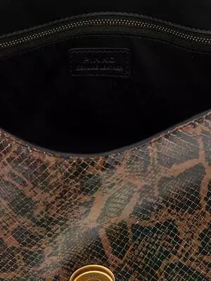 Pinko Medium Love One Light Python-print Handbag