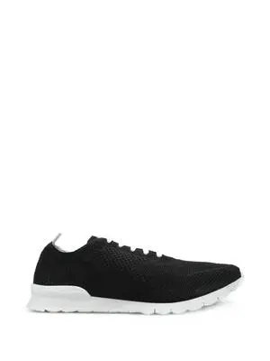 Kiton Mesh-knit Lace-up Sneakers - Black