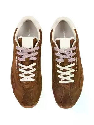 Karl Lagerfeld Suede-panelled Logo-detail Sneakers