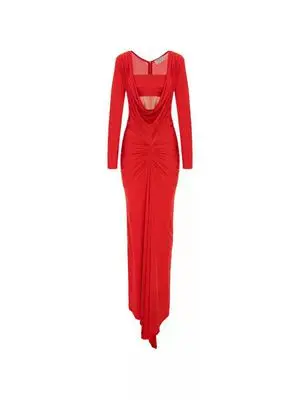 V:PM ATELIER Donna Ruched-detail Maxi Dress