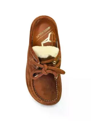NAKED WOLFE Blizzard Suede Platform Mules With Shearling Lining