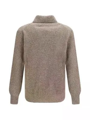 BROOKSFIELD Shawl-collar Ribbed-knit Cardigan