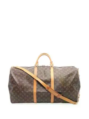 LOUIS VUITTON 1997 Keepall Bandoulière 60 Monogram Canvas Bag - Brown