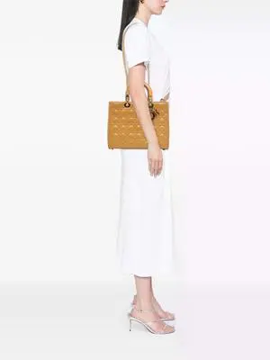 Dior 2012 Large Patent Cannage Lady Satchel - Neutrals