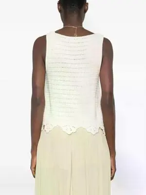 Chloé Crochet Scalloped Top - Neutrals