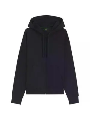 BOSS Logo-print Zip-up Hoodie - Black
