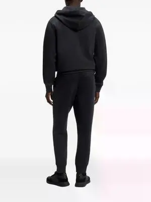 BOSS Stretch-cotton Zip-up Hoodie With Puff Logo - Black