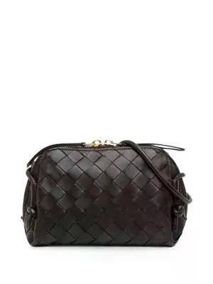 Bottega Veneta Bottega Veneta Mini Lambskin Intrecciato Loop Camera Bag Brown