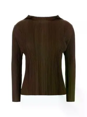 Issey Miyake Pleated Long-sleeve T-shirt - Brown