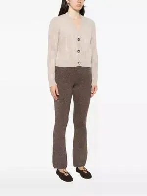 ALLUDE Ribbed-knit V-neck Cardigan
