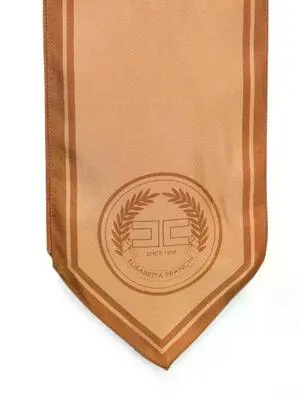 Elisabetta Franchi Logo-print Silk Scarf - Neutrals