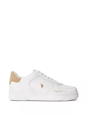 Polo Ralph Lauren Leather Logo Embroidered Sneakers