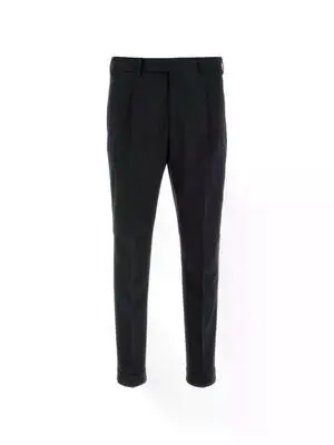 PT TORINO Pleated Wool Trousers - Blue
