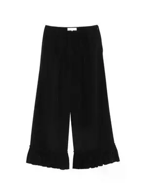 Chloé Ruffled Silk Crepe De Chine Trousers - Black
