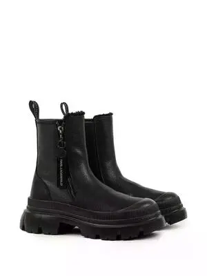 Karl Lagerfeld Logo-embossed Leather Ankle Boots