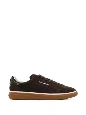 Karl Lagerfeld Suede Lace-up Sneakers With Embossed Artwork