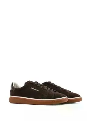 Karl Lagerfeld Suede Lace-up Sneakers With Embossed Artwork