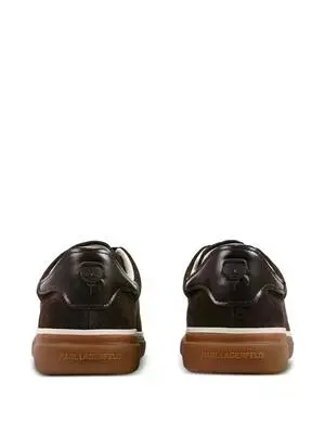 Karl Lagerfeld Suede Lace-up Sneakers With Embossed Artwork