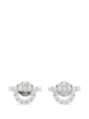 Hermès 18k White Gold Diamond Stud Earrings